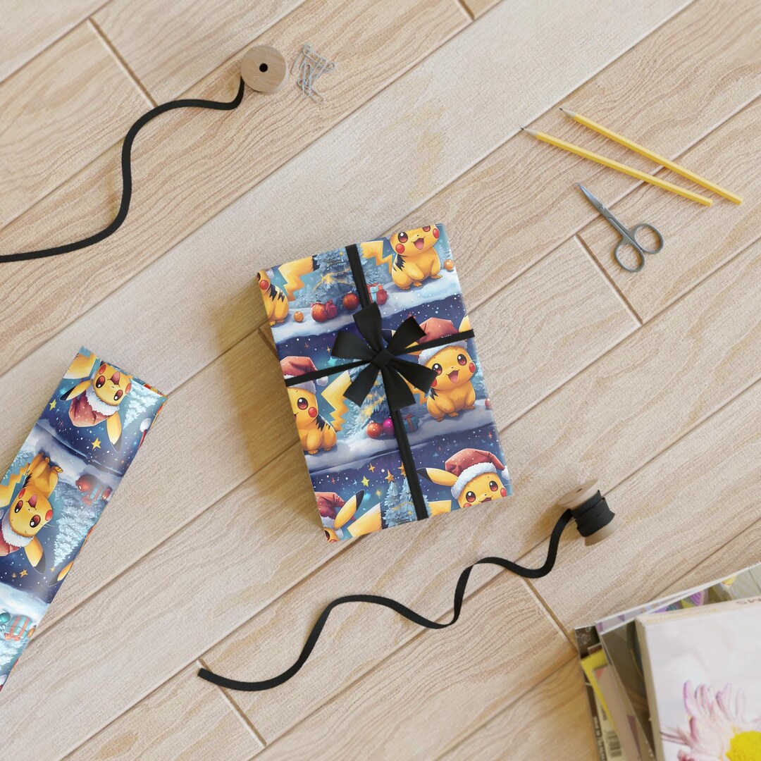 Pikachu Christmas Gift Wrapping Paper Rolls, 1pc - Etsy