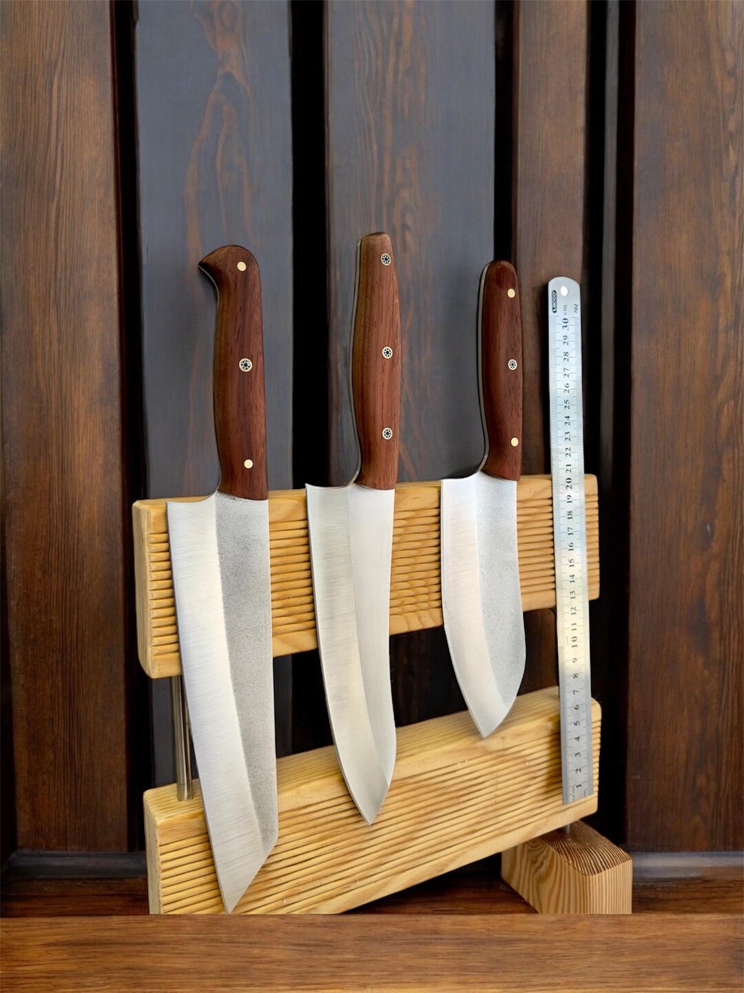 Handmade Chef & Butcher Knife Set – 3 Piece Professional Kitchen Knives ...