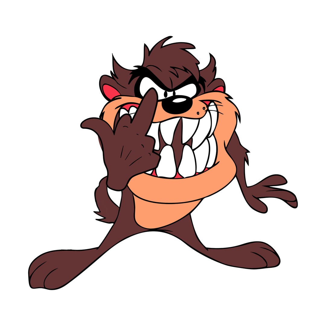 Taz Cartoon Middle Finger Tasmanian Devil Vinyl Decal / Sticker 10 ...