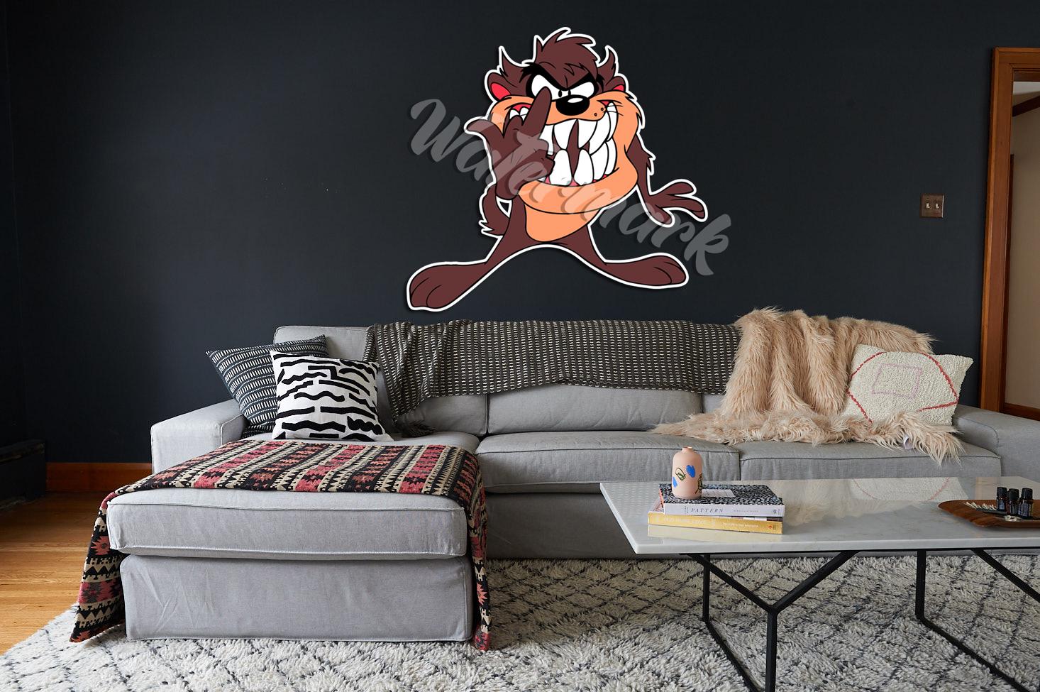 Taz Cartoon Middle Finger Tasmanian Devil Vinyl Decal / Sticker 10 ...