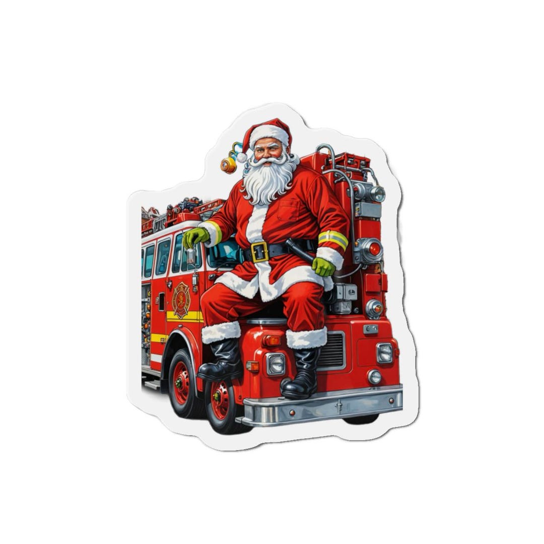Firefighter Christmas Die-cut Magnets Holiday Refrigerator Decor ...