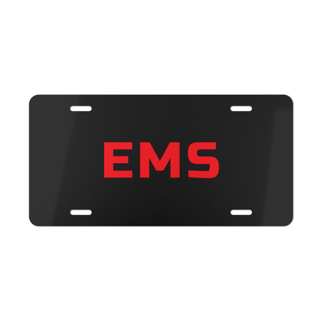 EMS License Plate, Custom Vanity Plate, EMS Car Tag, EMS Gift ...