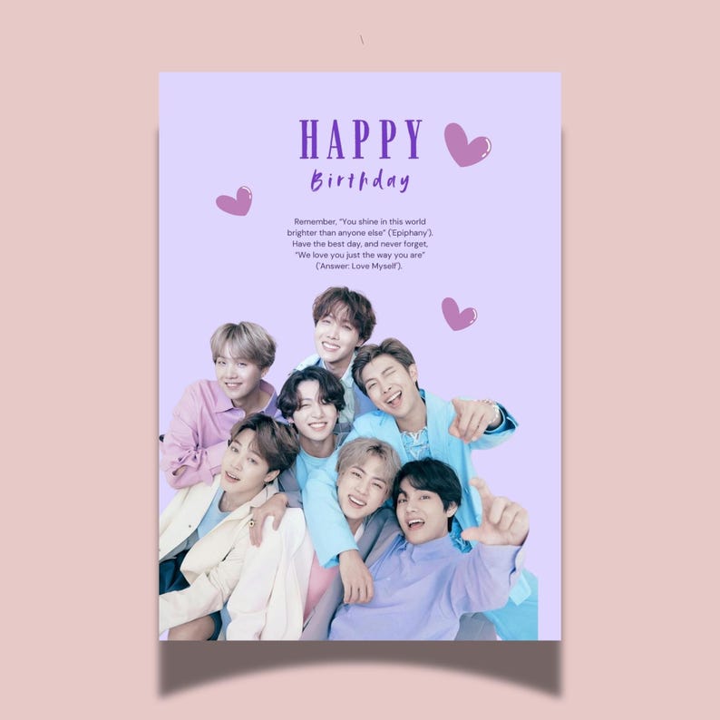 Birthday Card, BTS, Birthday Card for Girls - Etsy
