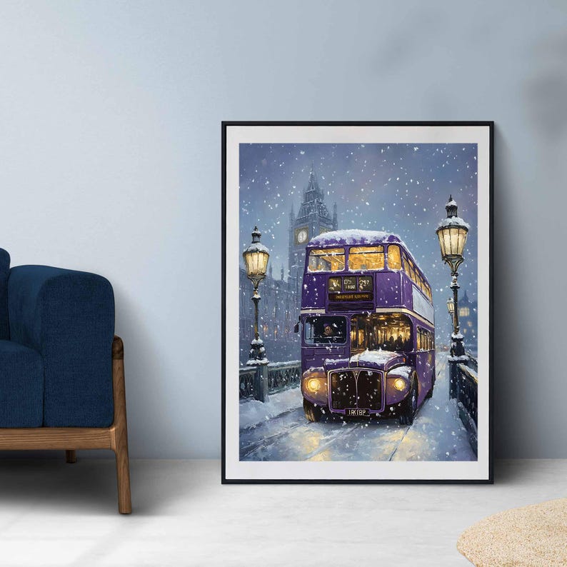 H. Potter Wizarding Magic Bus, London Bridge Holiday Print Wall Art ...