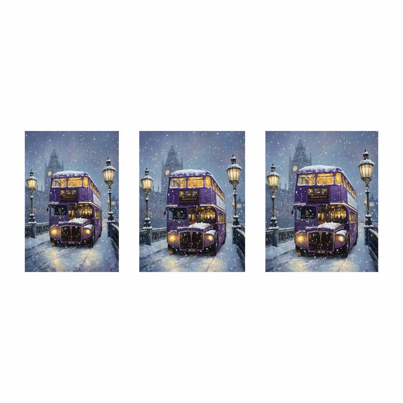 H. Potter Wizarding Magic Bus, London Bridge Holiday Print Wall Art ...