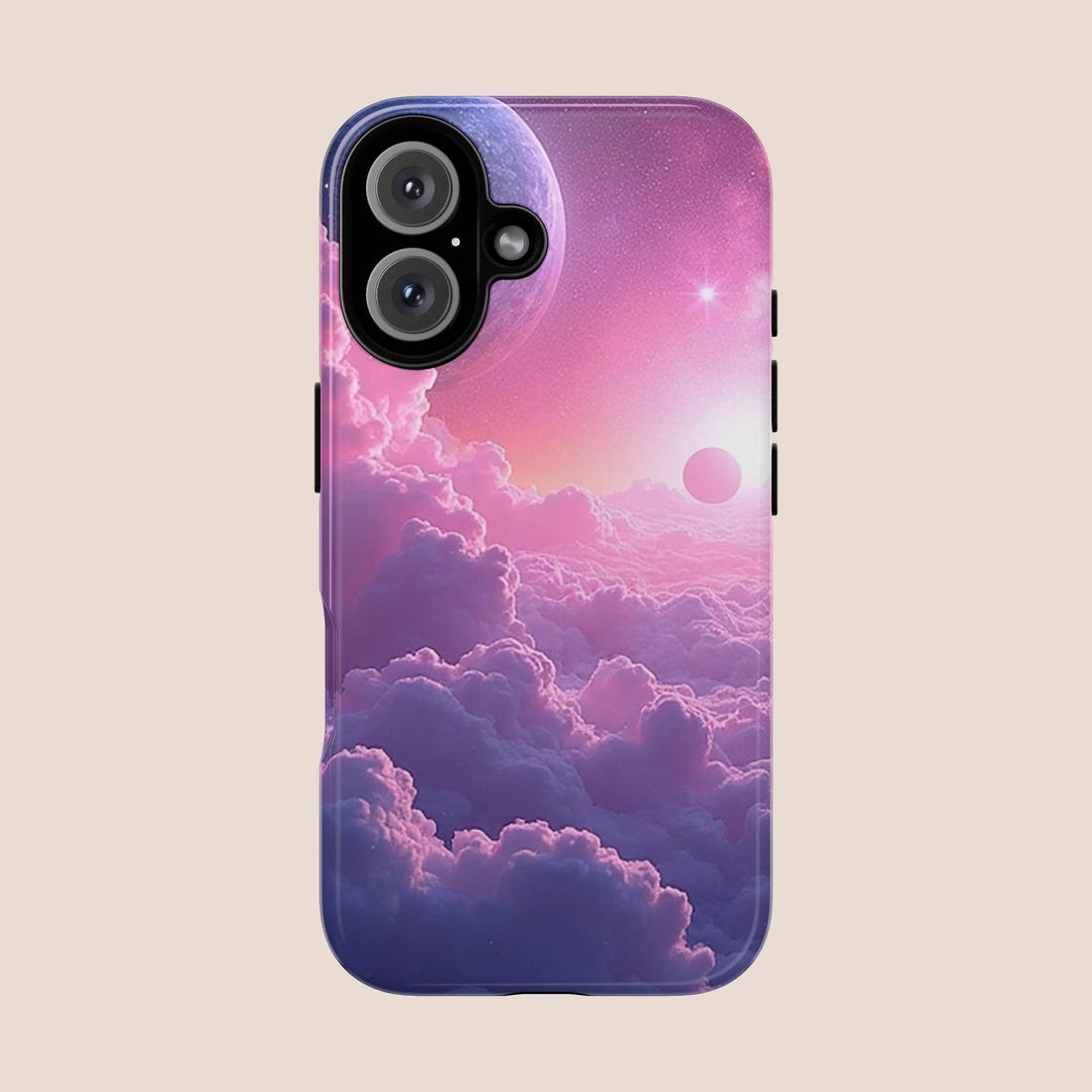 Purple Pastel Cloud Sky Phone Case for iPhone 16 15 14 13 12 • All ...