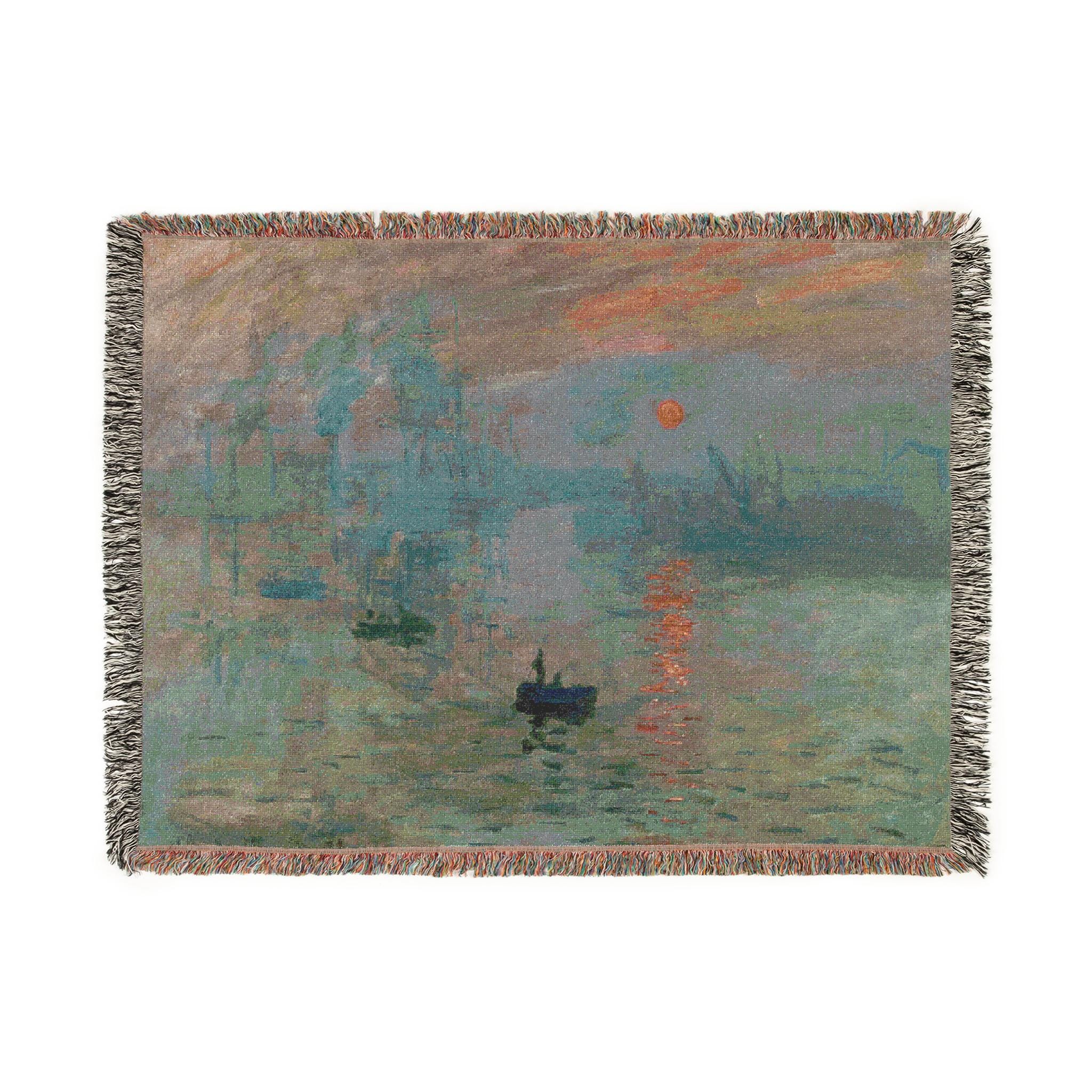 Claude Monet Woven Blanket, Impression Sunrise Home Decor, Art Lover ...