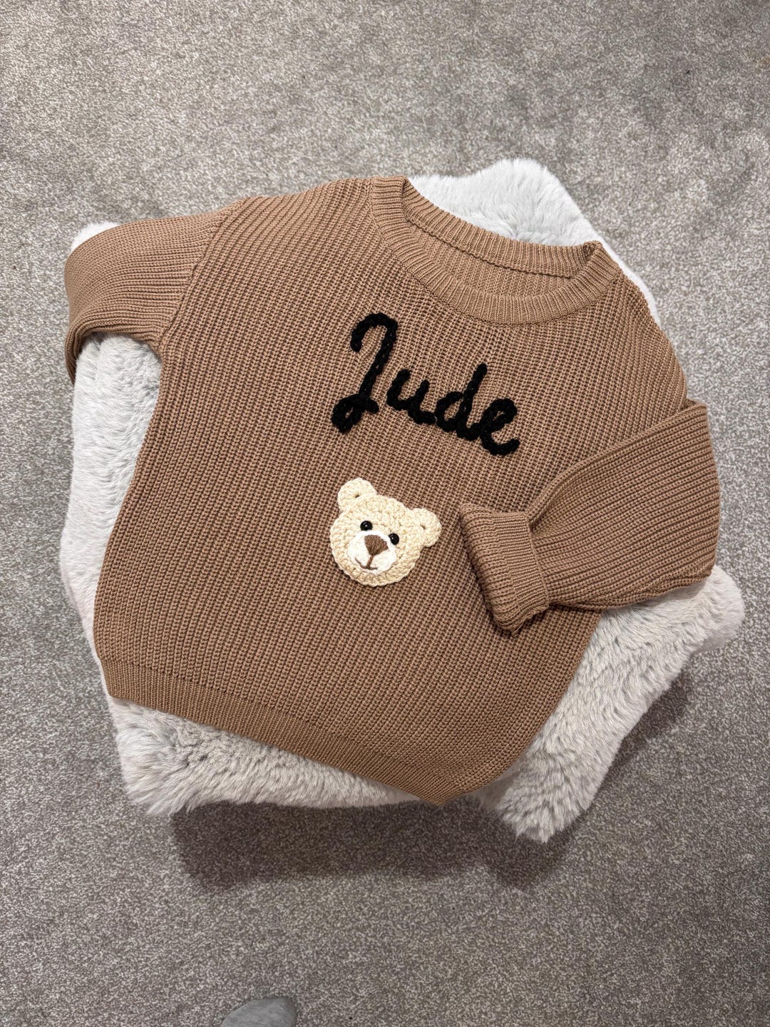 Personalised Teddy Bear Kids Jumper, Kids Sweater, Kids Sweatshirt ...