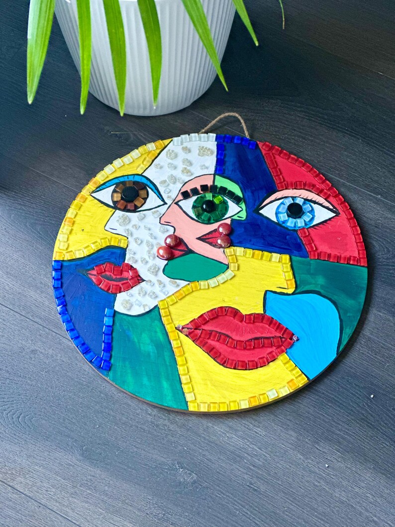 Abstract Mosaic Faces Wall Art - Etsy