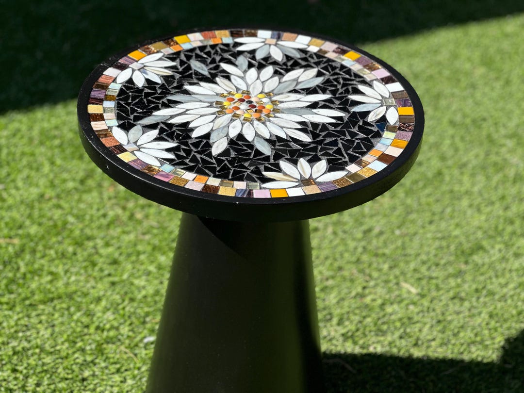 Floral Radiance Mosaic Accent Table - Etsy