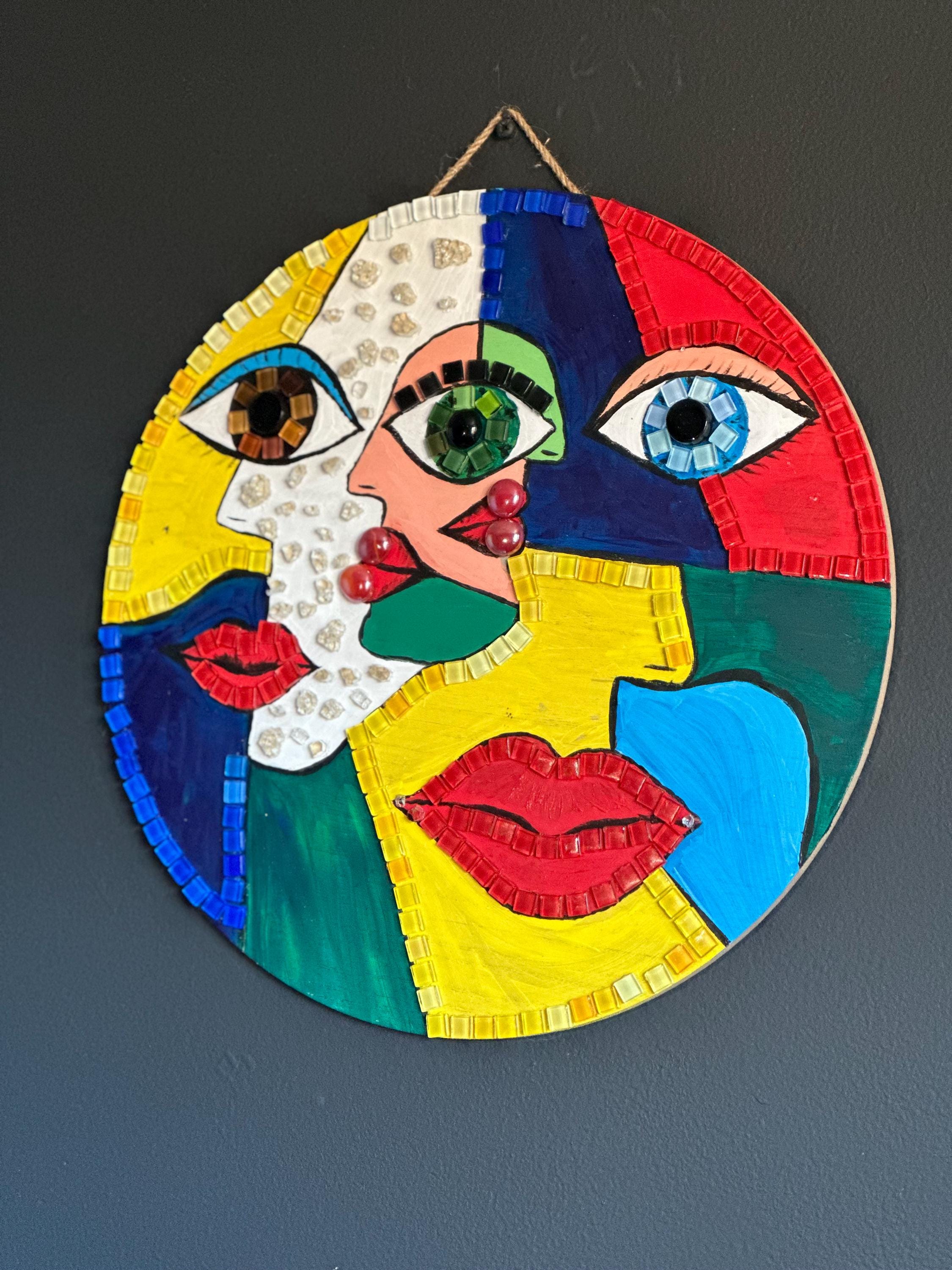 Abstract Mosaic Faces Wall Art - Etsy