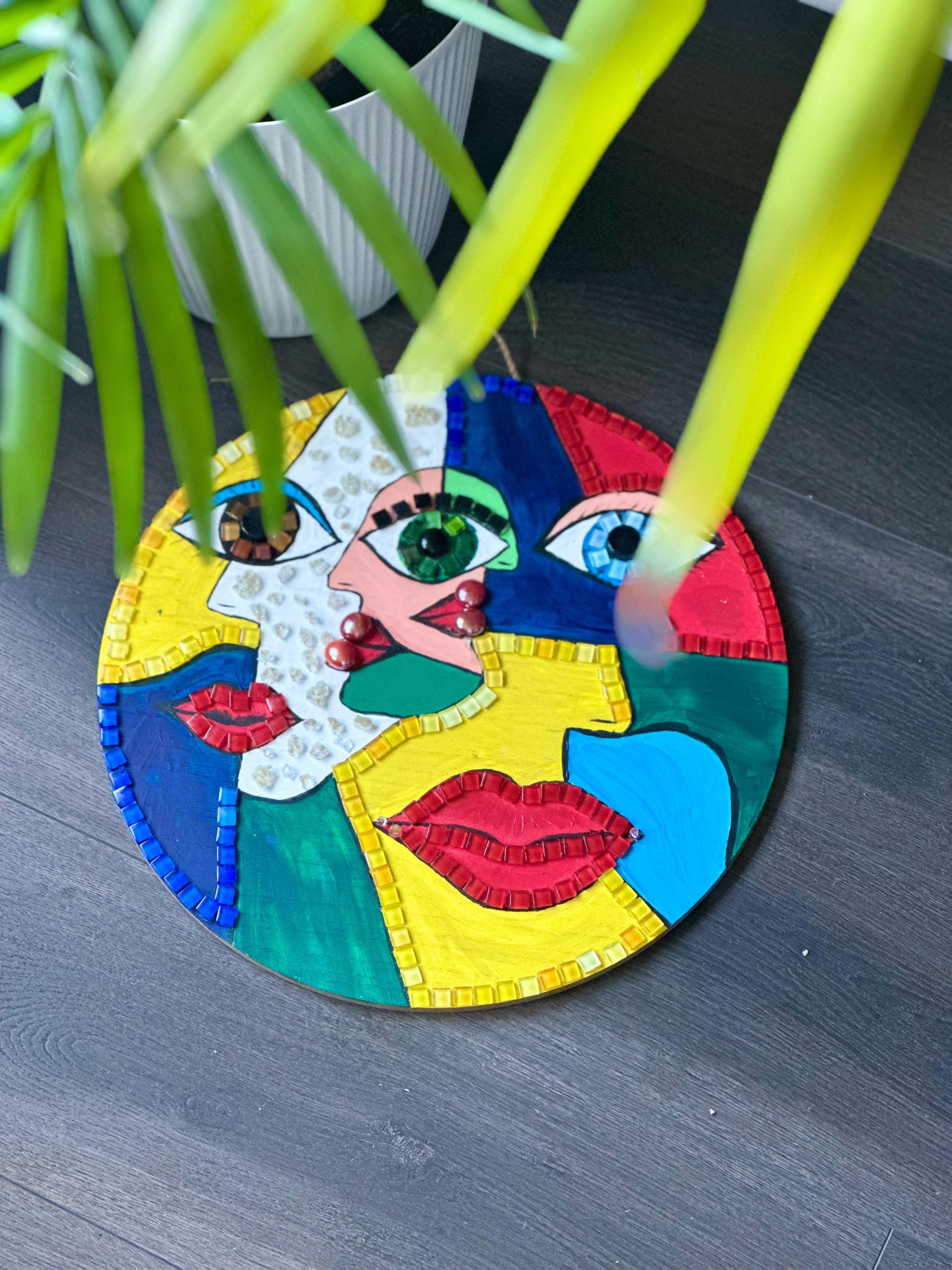 Abstract Mosaic Faces Wall Art - Etsy