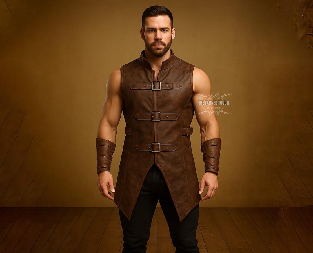 Custom Brown Leather Medieval Vest: Renaissance Costume Armor - Etsy