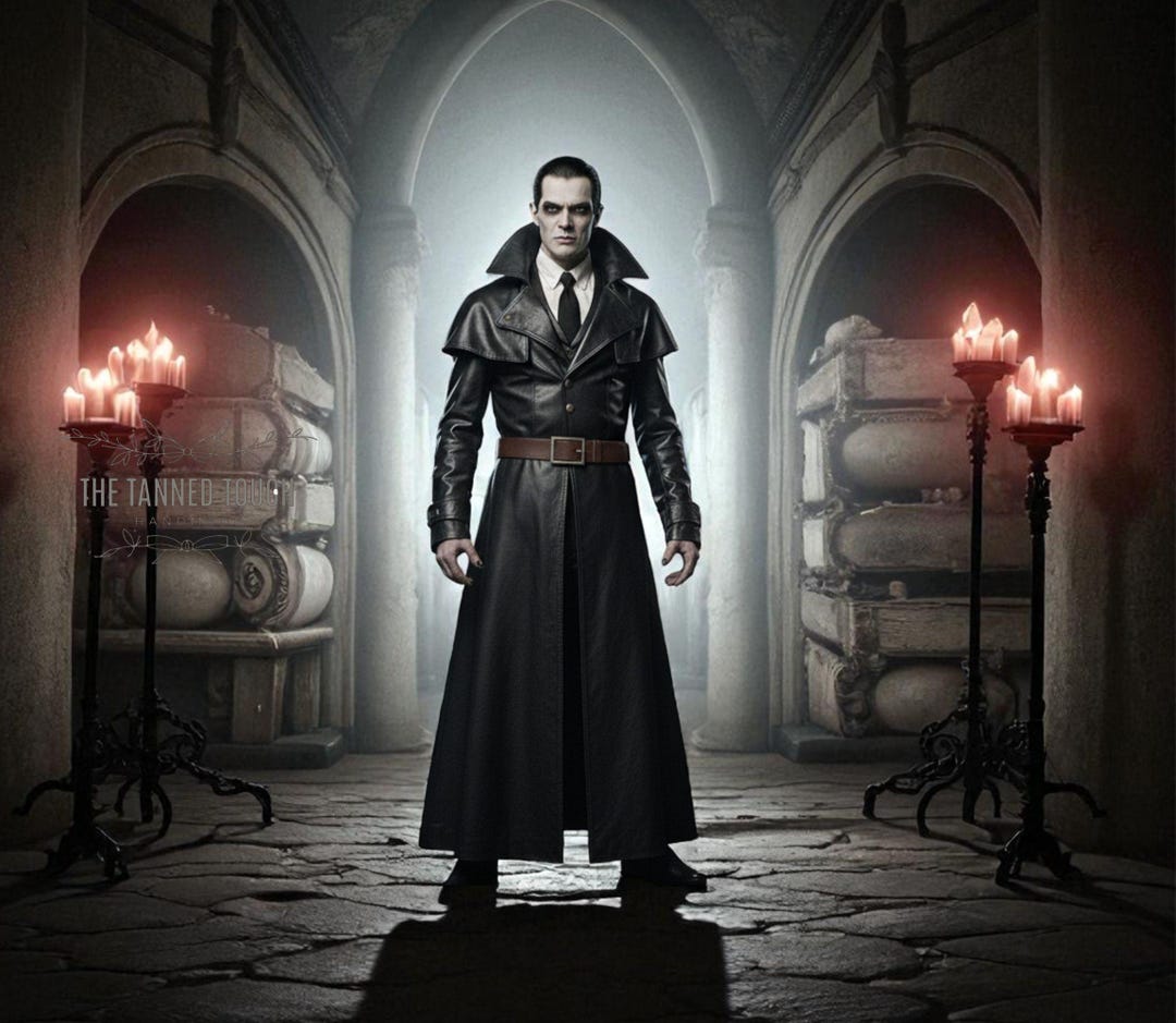 Mens Gothic Leather Vampire Trench Coat: Steampunk Cosplay Overcoat - Etsy