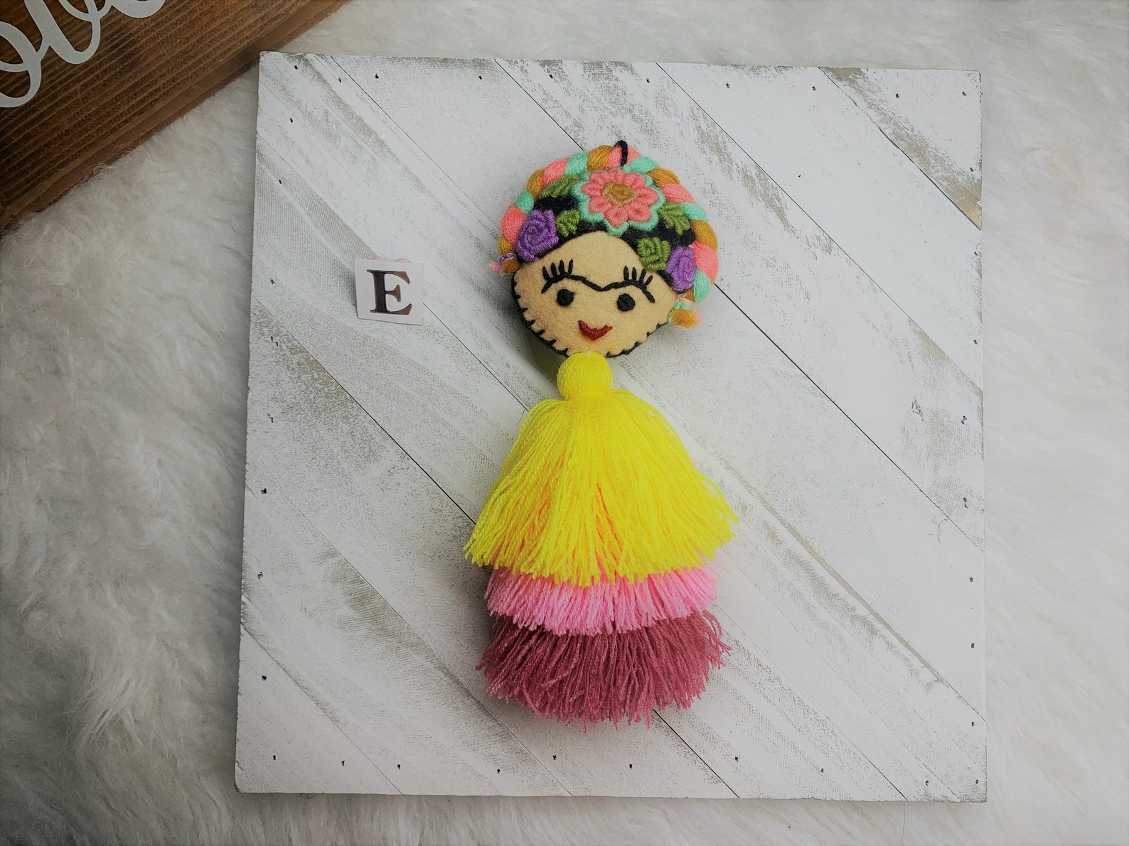 Artisanal Frida Tassel Charm - Handmade Tassel Charm - Car Decor - Etsy