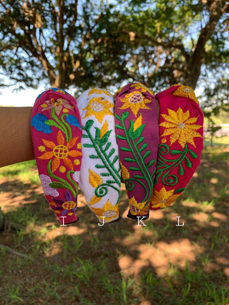 Hand Embroidered Floral Headbands Artisanal Headbands - Etsy