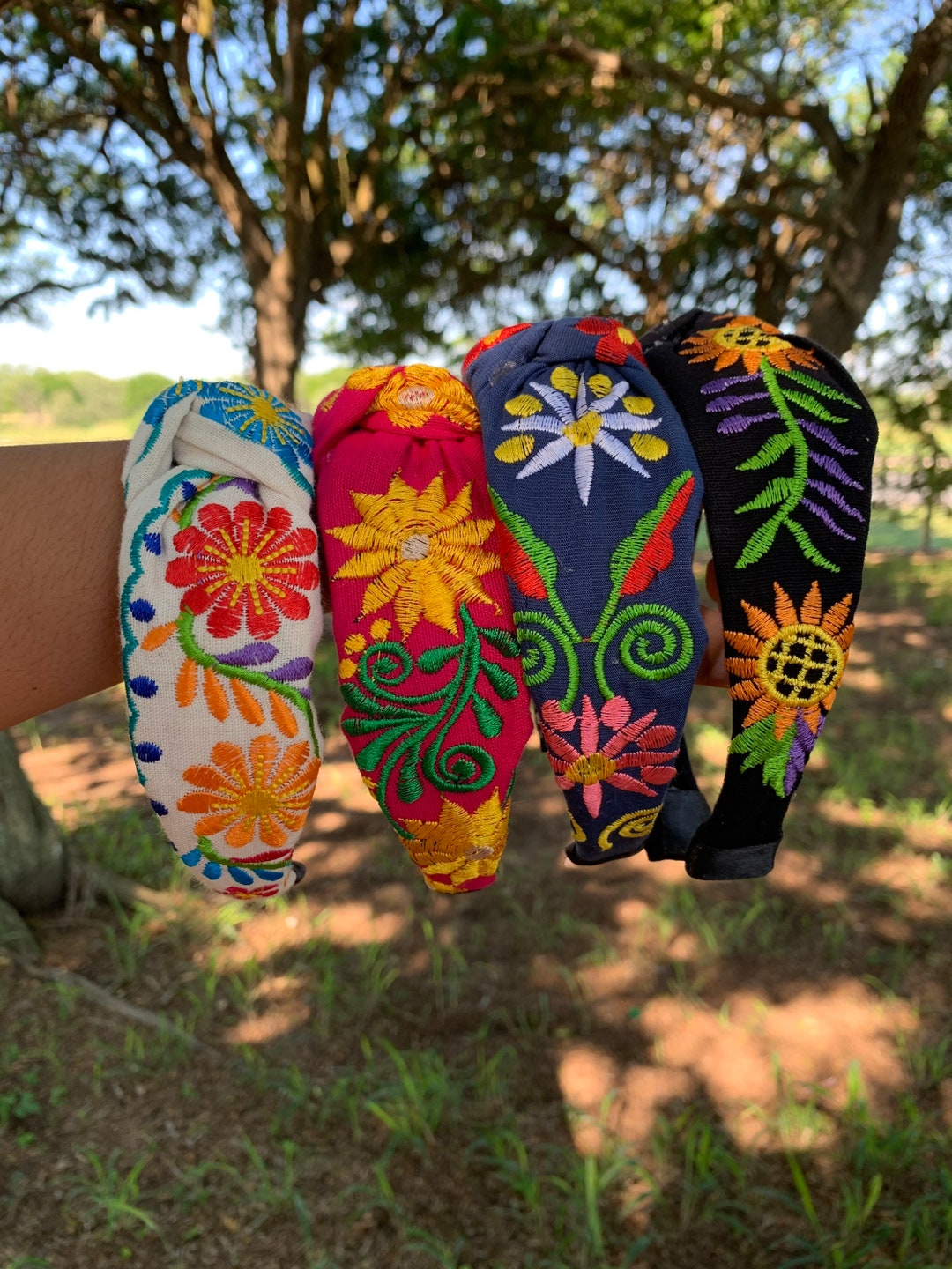 Hand Embroidered Floral Headbands - Artisanal Headbands - Handcrafted ...