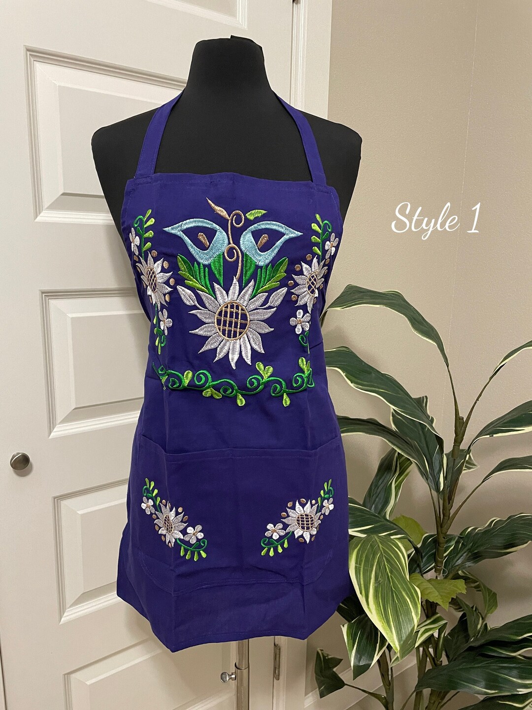 Purple Special & Beautiful Embroidered Edition Aprons Artisan Made ...