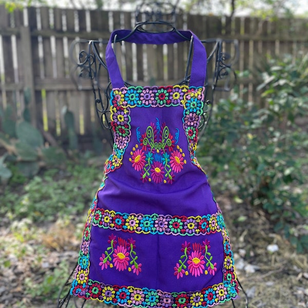 Mexican Embroidered Apron - Etsy