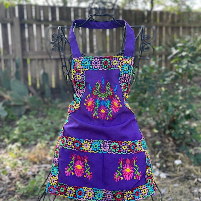 Mexican Embroidered Apron - Etsy