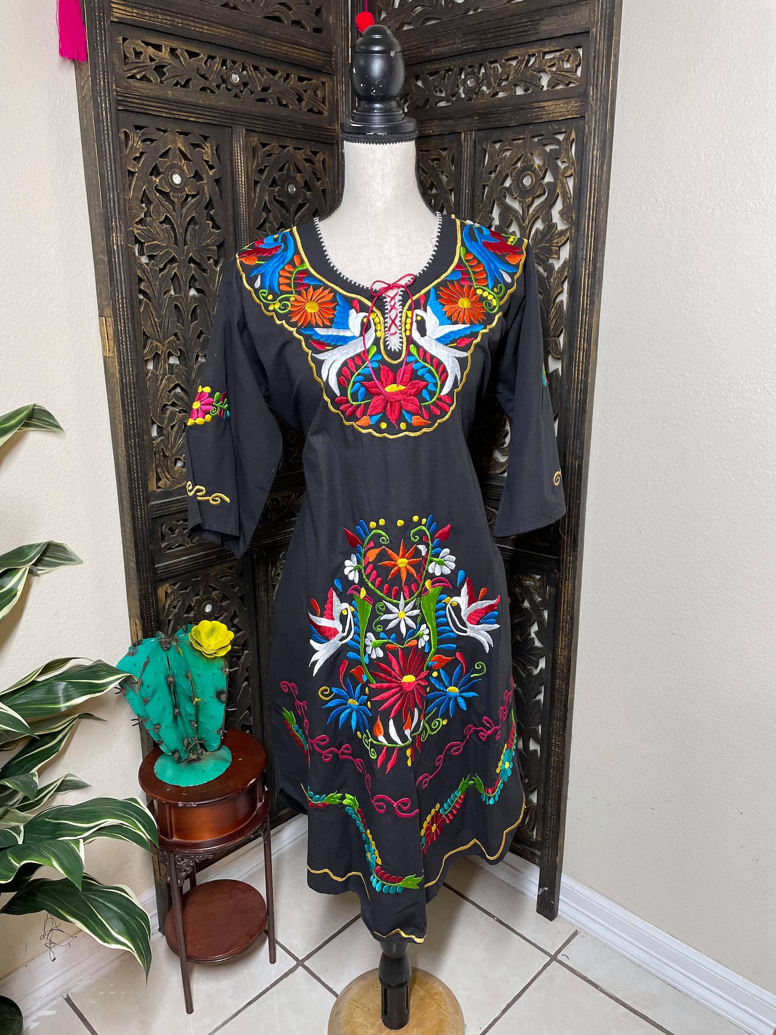 Gorgeous Hand Embroidered Dress Mexican Embroidered Dress - Etsy