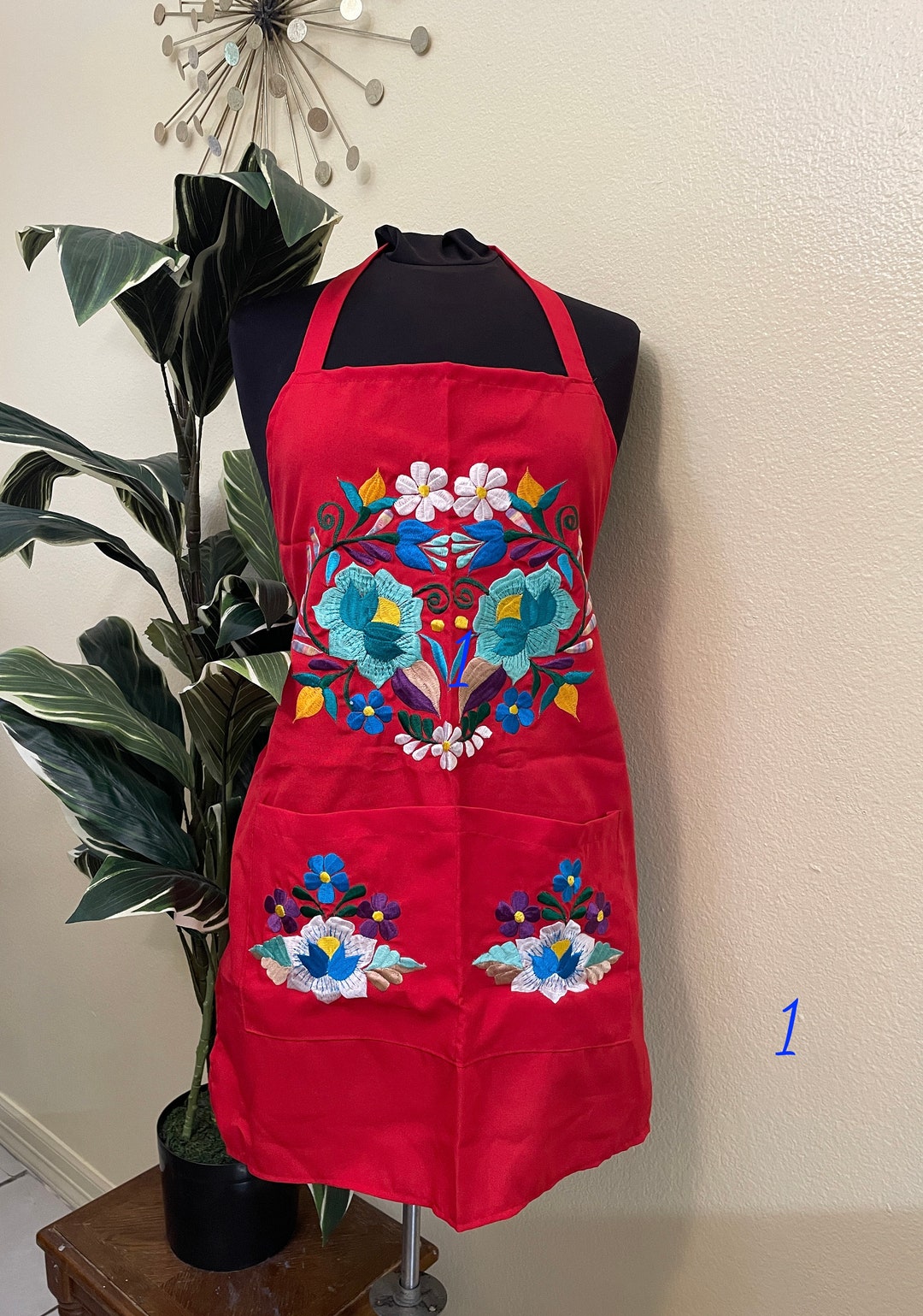 RED Special & Beautiful Embroidered Edition Aprons - Artisan Made ...