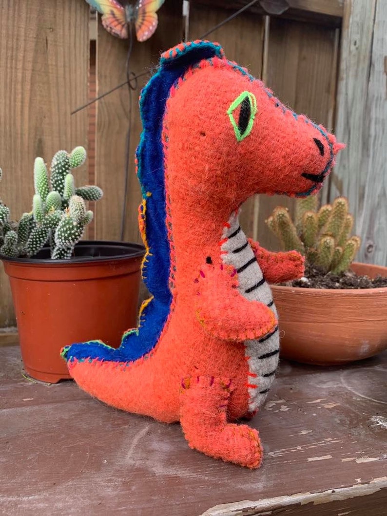 Hand Embroidered Artisanal Stuffed Animals Handmade Stuffed - Etsy