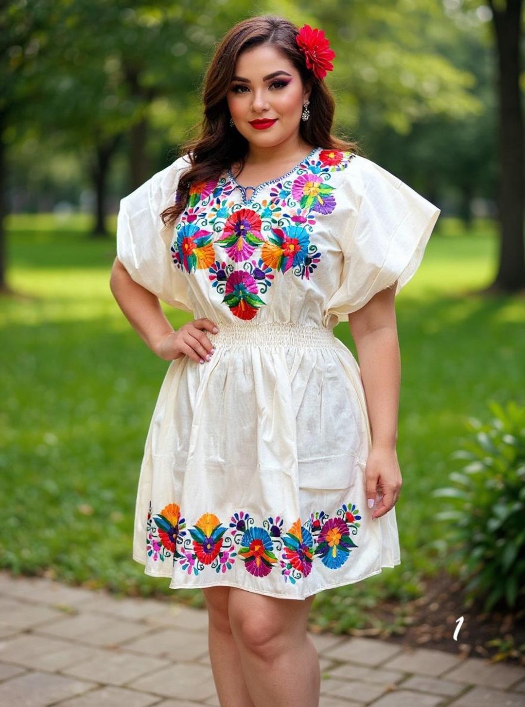 Plus Size Embroidered Mexican Dress - Handmade Artisanal Dress - Etsy