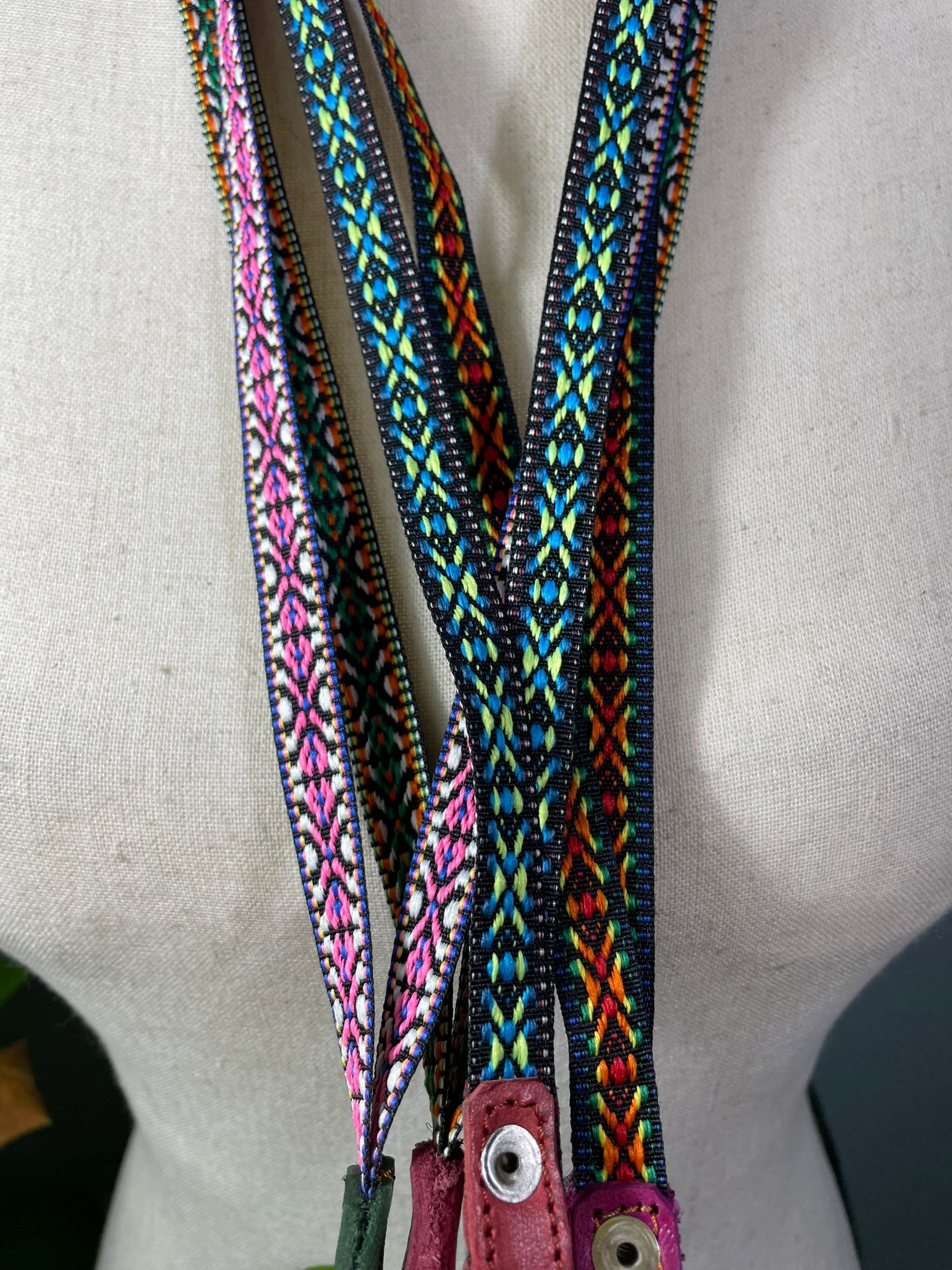 Handmade Thin Geoprint Embroidered Lanyard - Mexican Lanyard ...