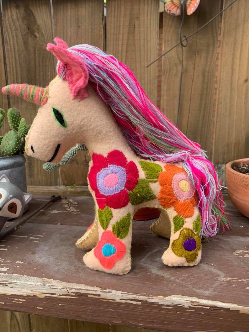 Hand Embroidered Artisanal Stuffed Animals Handmade Stuffed - Etsy