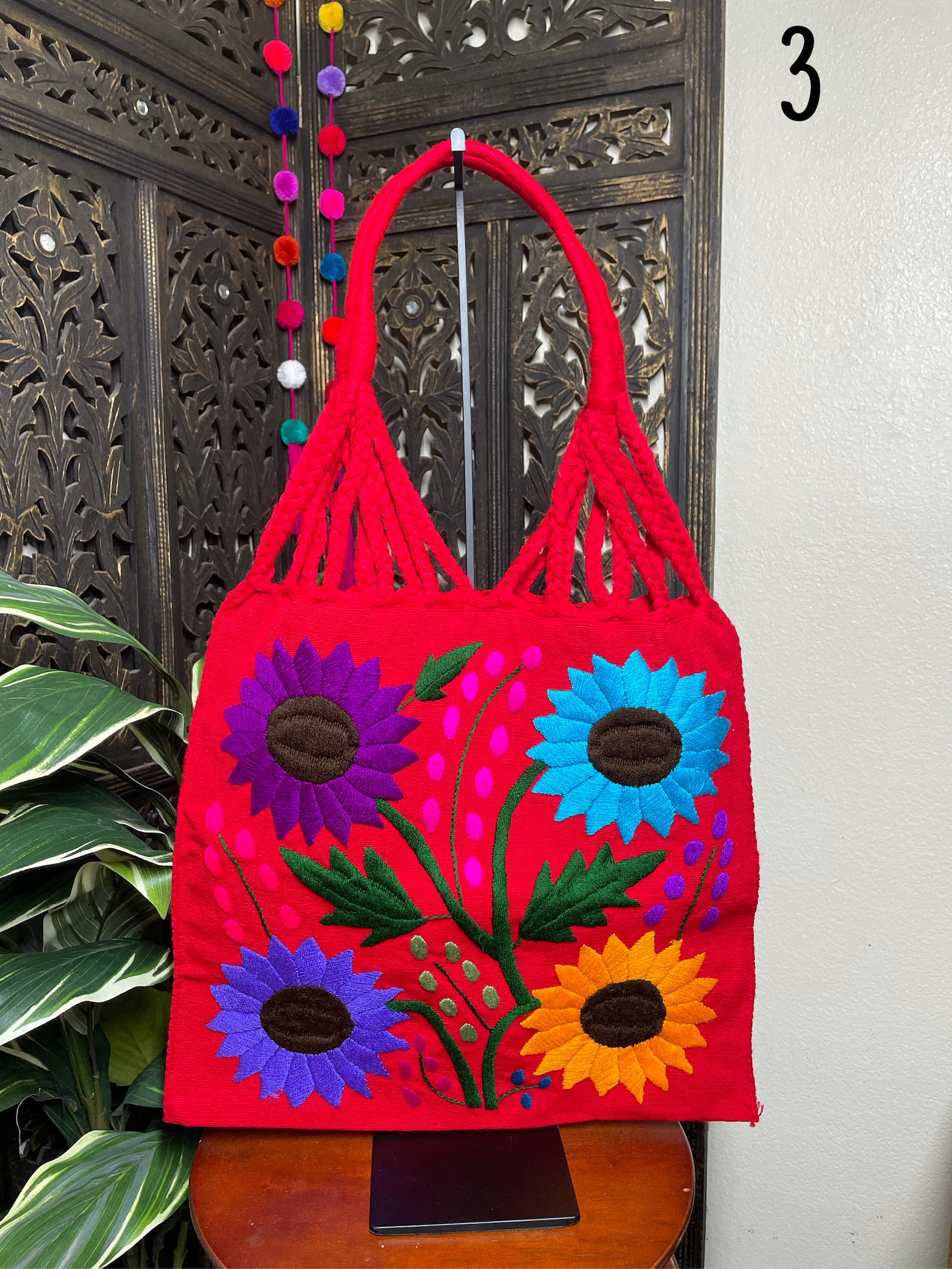 Artisanal Handwoven Mexican Floral Tote Bag, Eco-friendly, Groceries ...