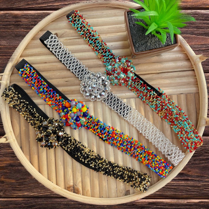 Beaded Stretch Headbands - Etsy