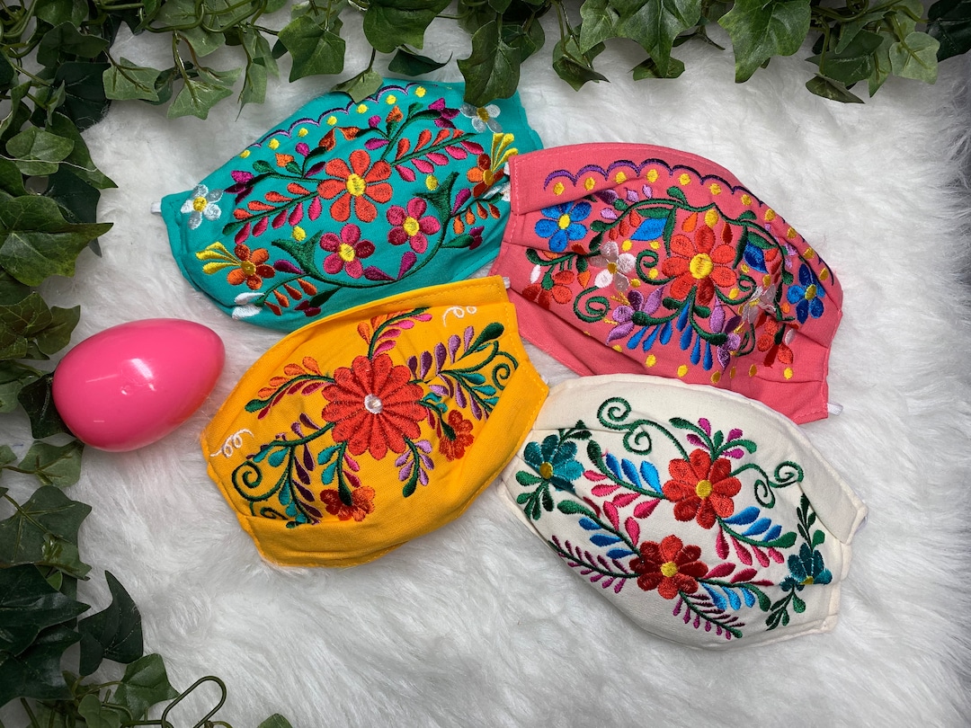 PASTEL Colors - Embroidered Face Mask W/filter Sewn-in - Etsy