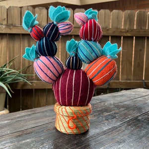 Mexican Embroidered Cactus Decoration Party Centerpiece Woven Basket ...