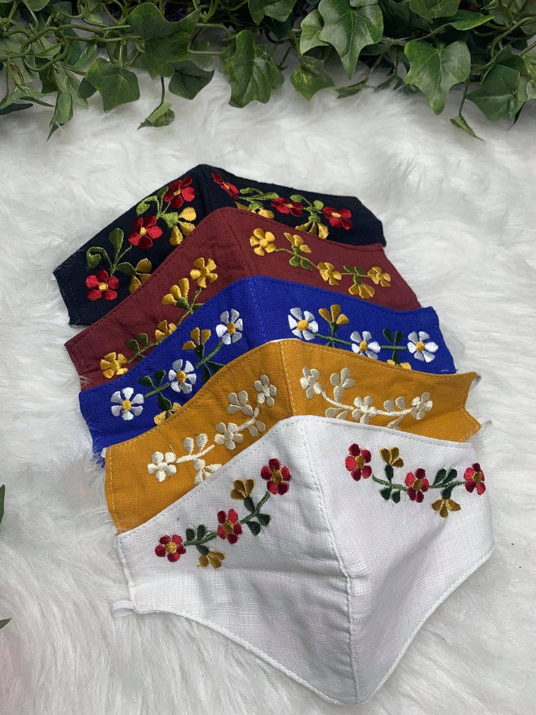Mexican Simple Embroidered Face Mask - Handmade Artisanal Face Masks - Etsy