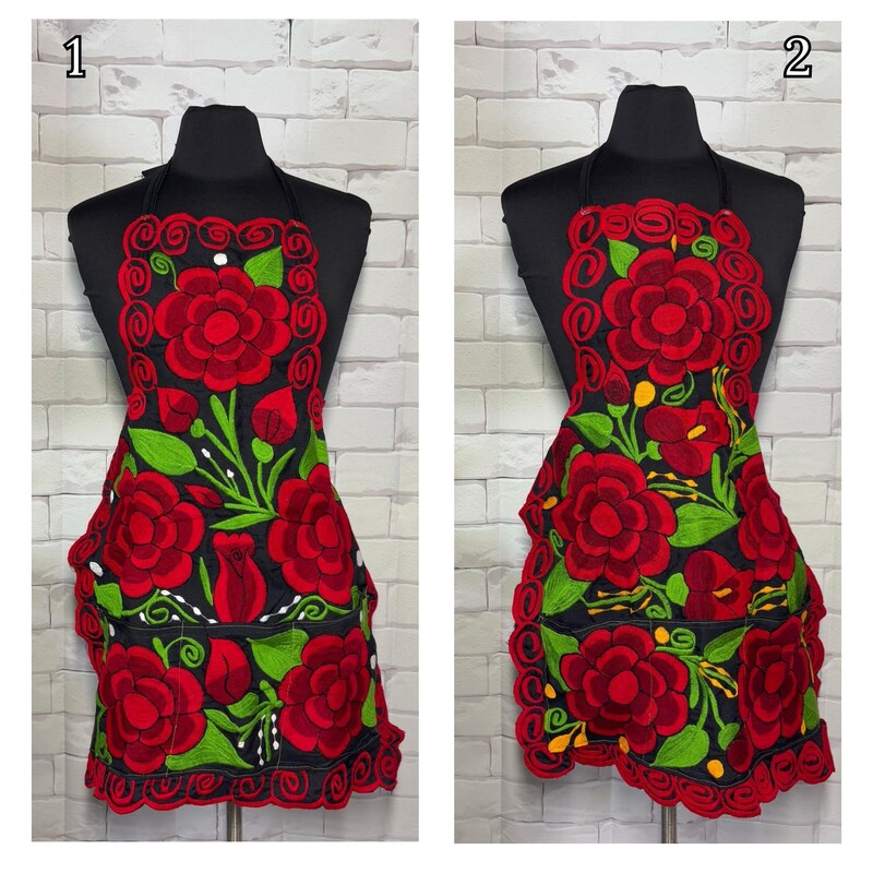 Mexican Embroidered Apron - Etsy