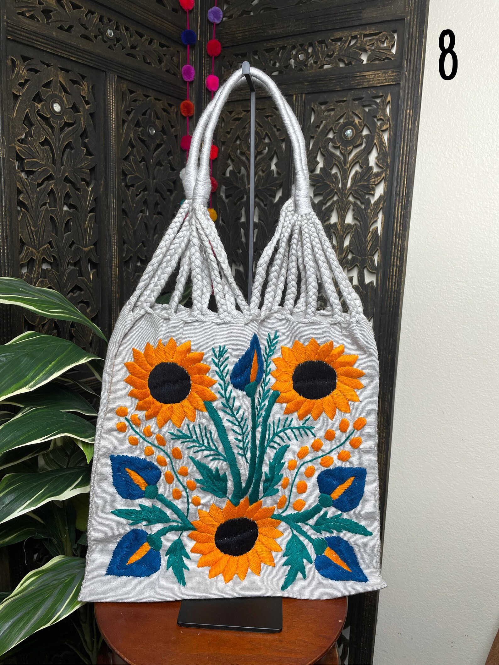 Artisanal Handwoven Mexican Floral Tote Bag, Eco-friendly, Groceries ...