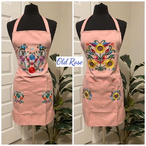 Stunning Handcrafted Floral Design Embroidered Cooking Apron | Unique ...