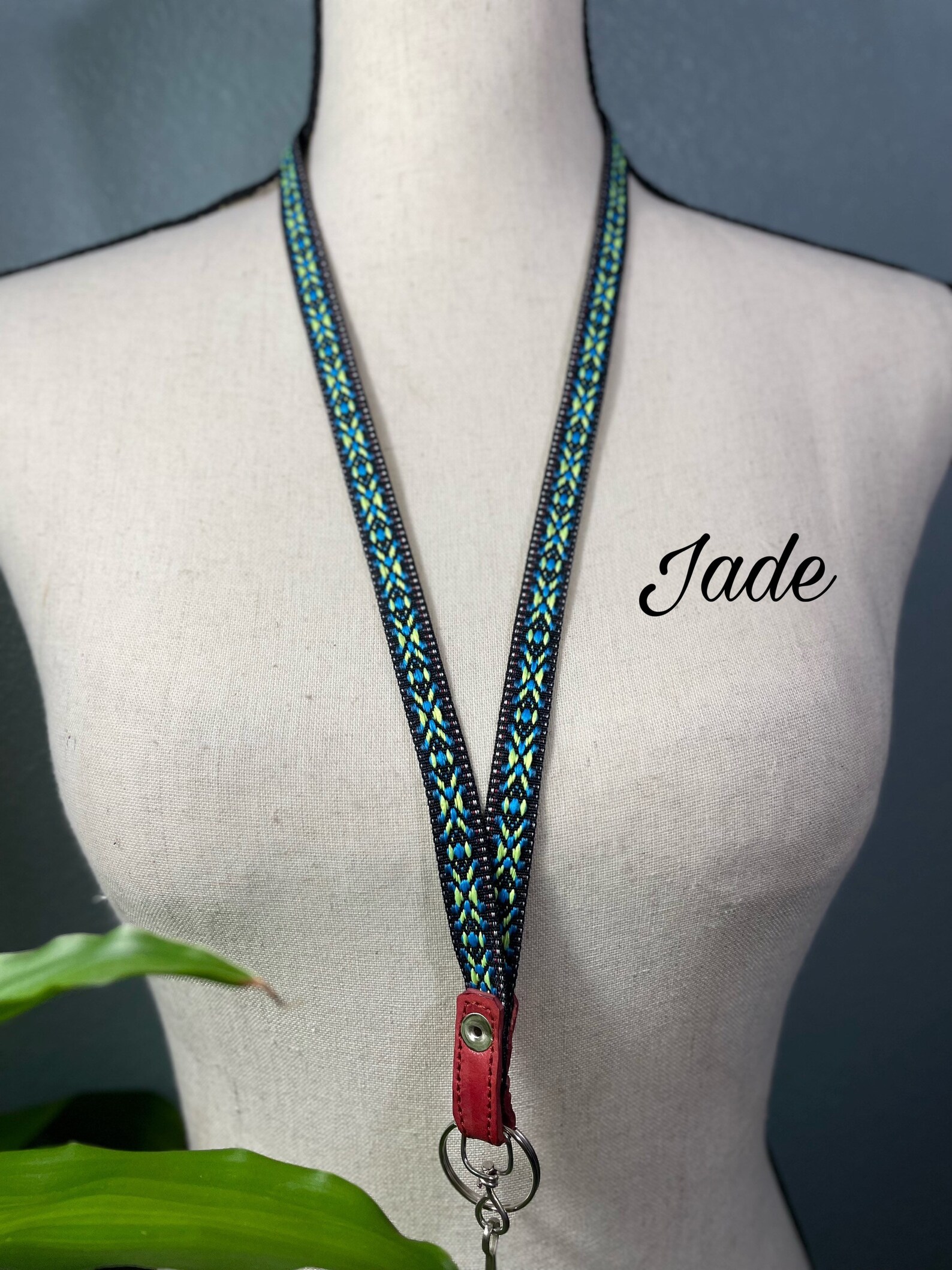 Handmade Thin Geoprint Embroidered Lanyard - Mexican Lanyard ...