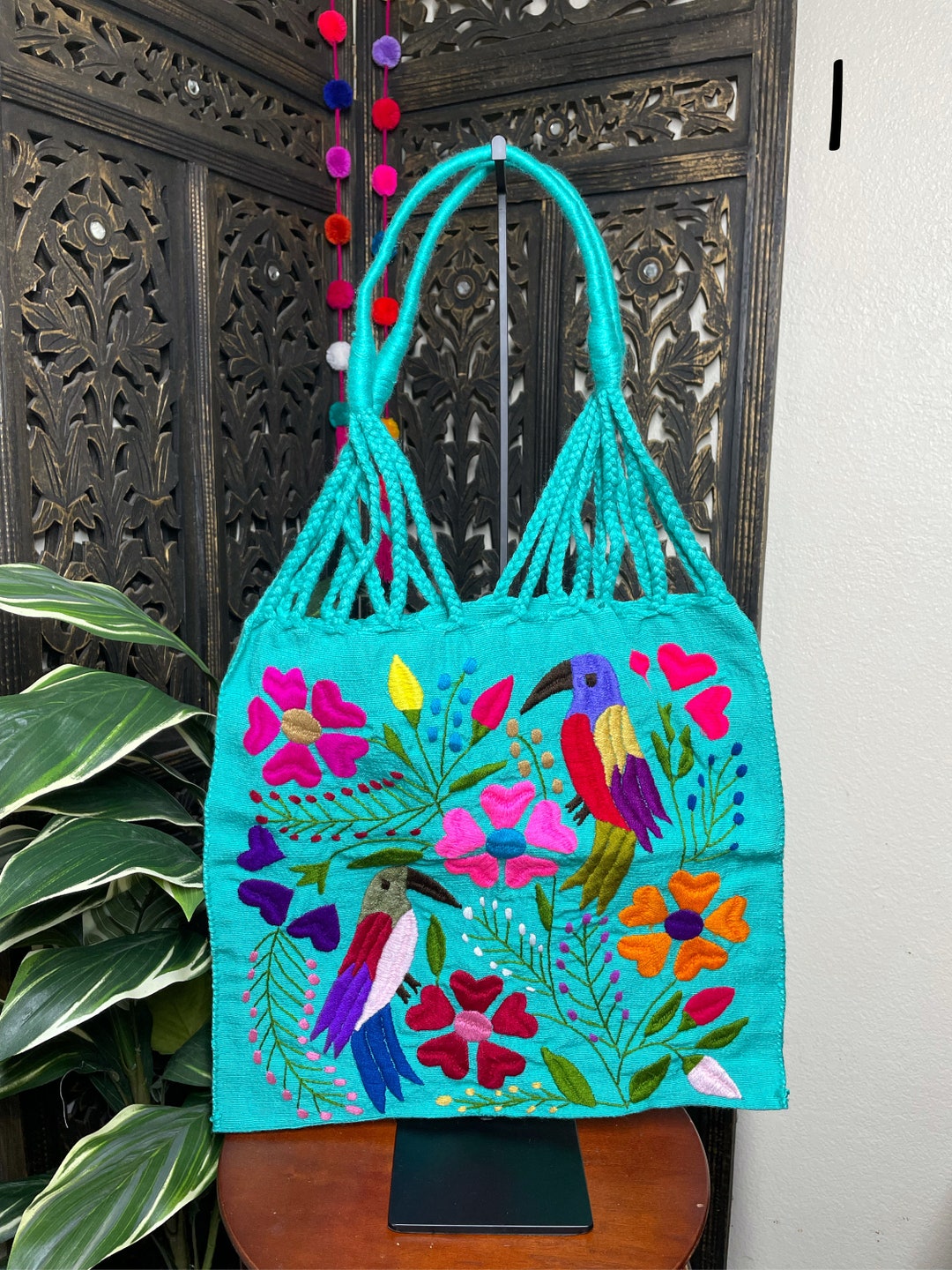 Artisanal Handwoven Mexican Floral Tote Bag, Eco-friendly, Groceries ...