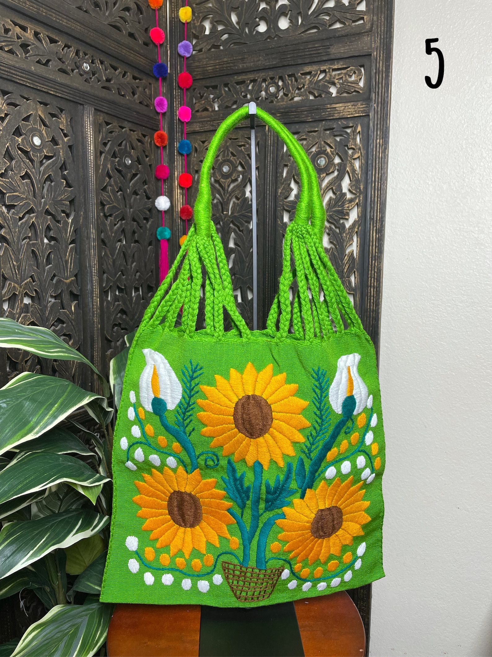 Artisanal Handwoven Mexican Floral Tote Bag, Eco-friendly, Groceries ...