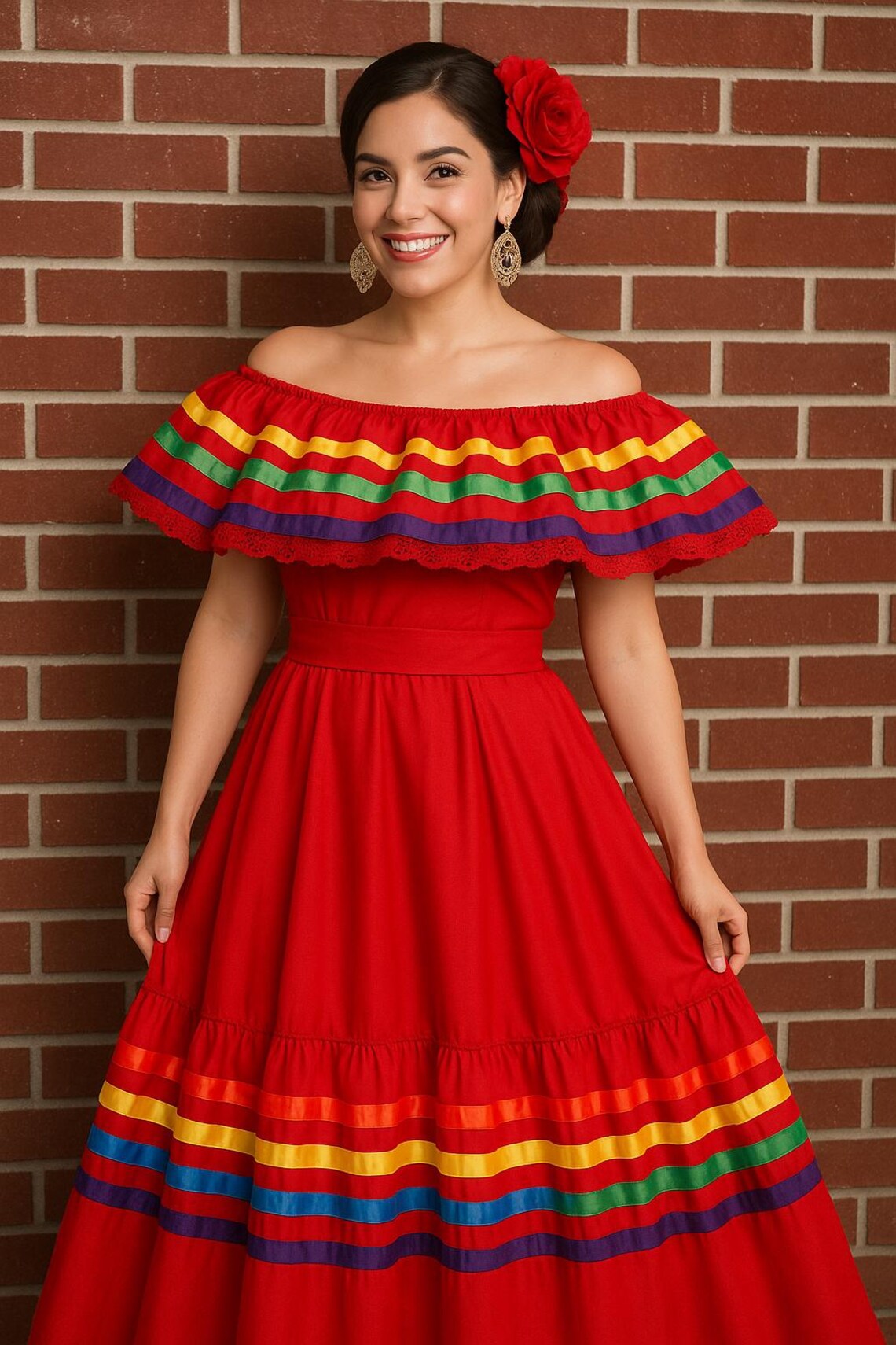 Folkloric Fiesta Dress, Mexican Dance Costume, Pageant Outfit - Etsy