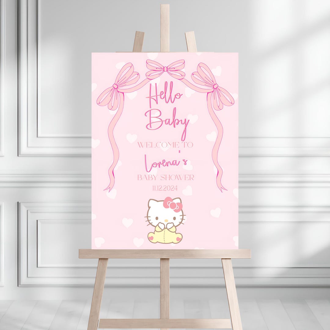 Letrero de bienvenida de Hello Baby, letrero de bienvenida de Kitty ...