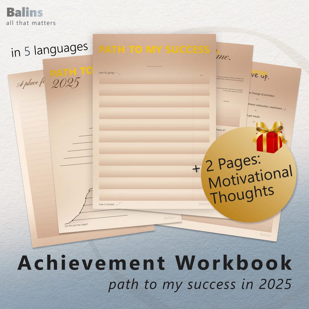 Achievement Workbook 2025 | Printable Goal Planner | Self-growth ...