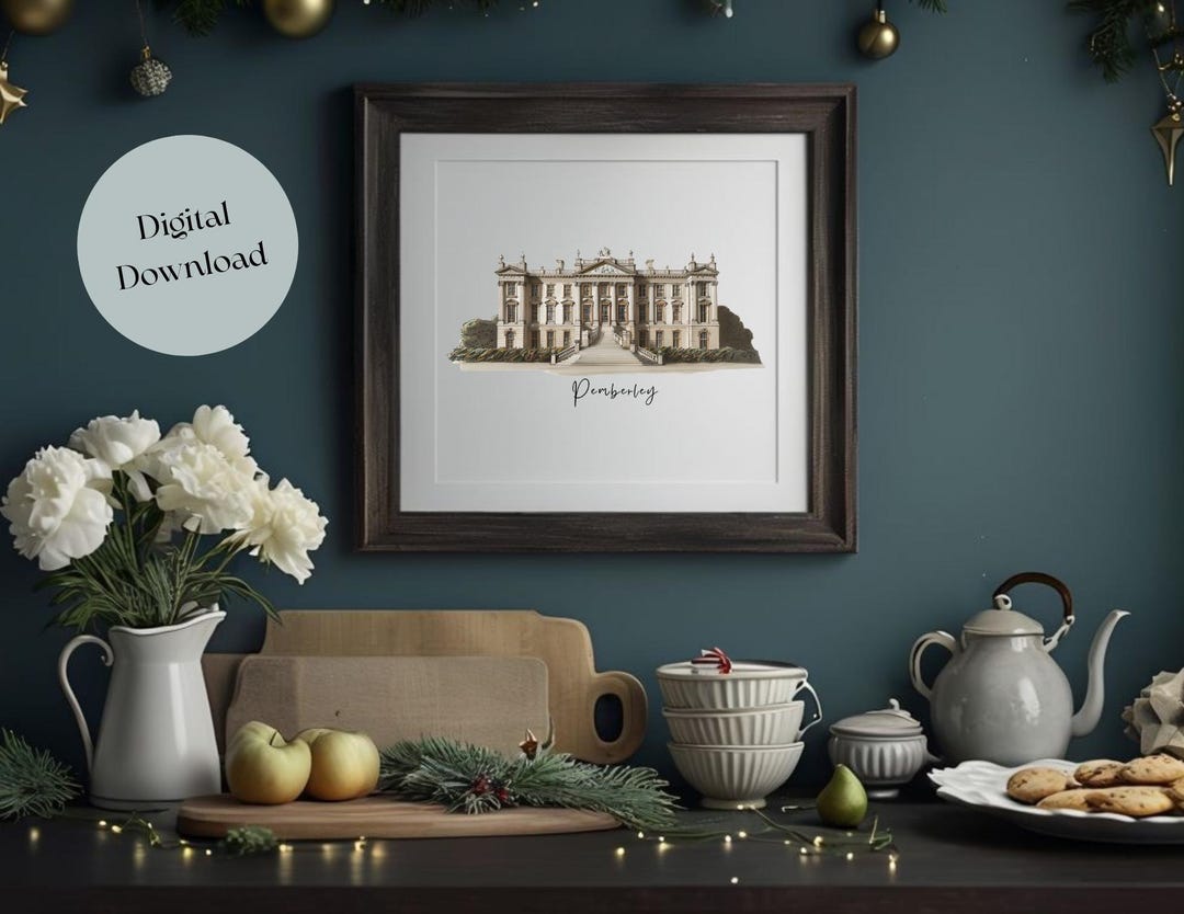 Digital Download - Pemberley Landscape Digital Drawing From Pride and ...