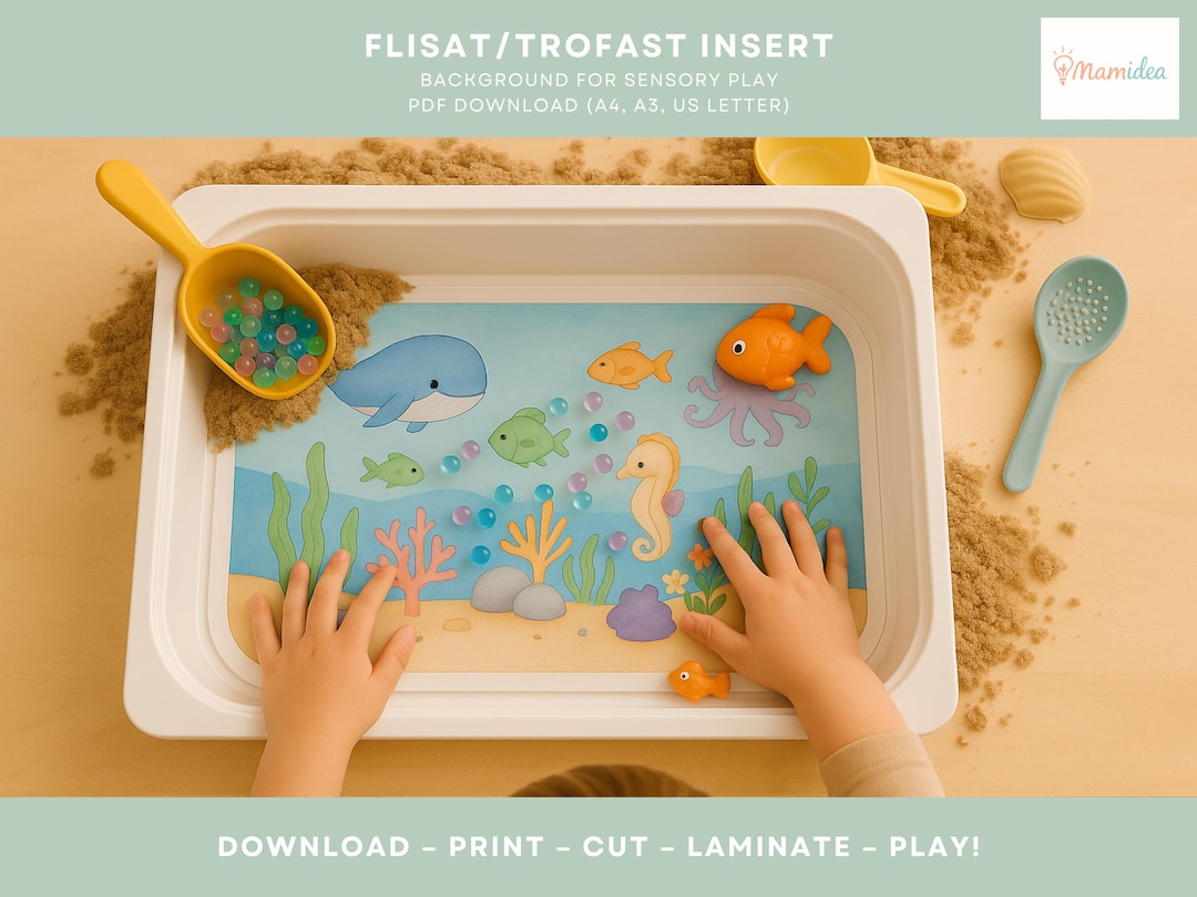 Flisat Insert Underwater Theme – Printable Sensory Play Background for ...