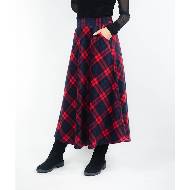 Black Wool Skirt Red - Etsy UK
