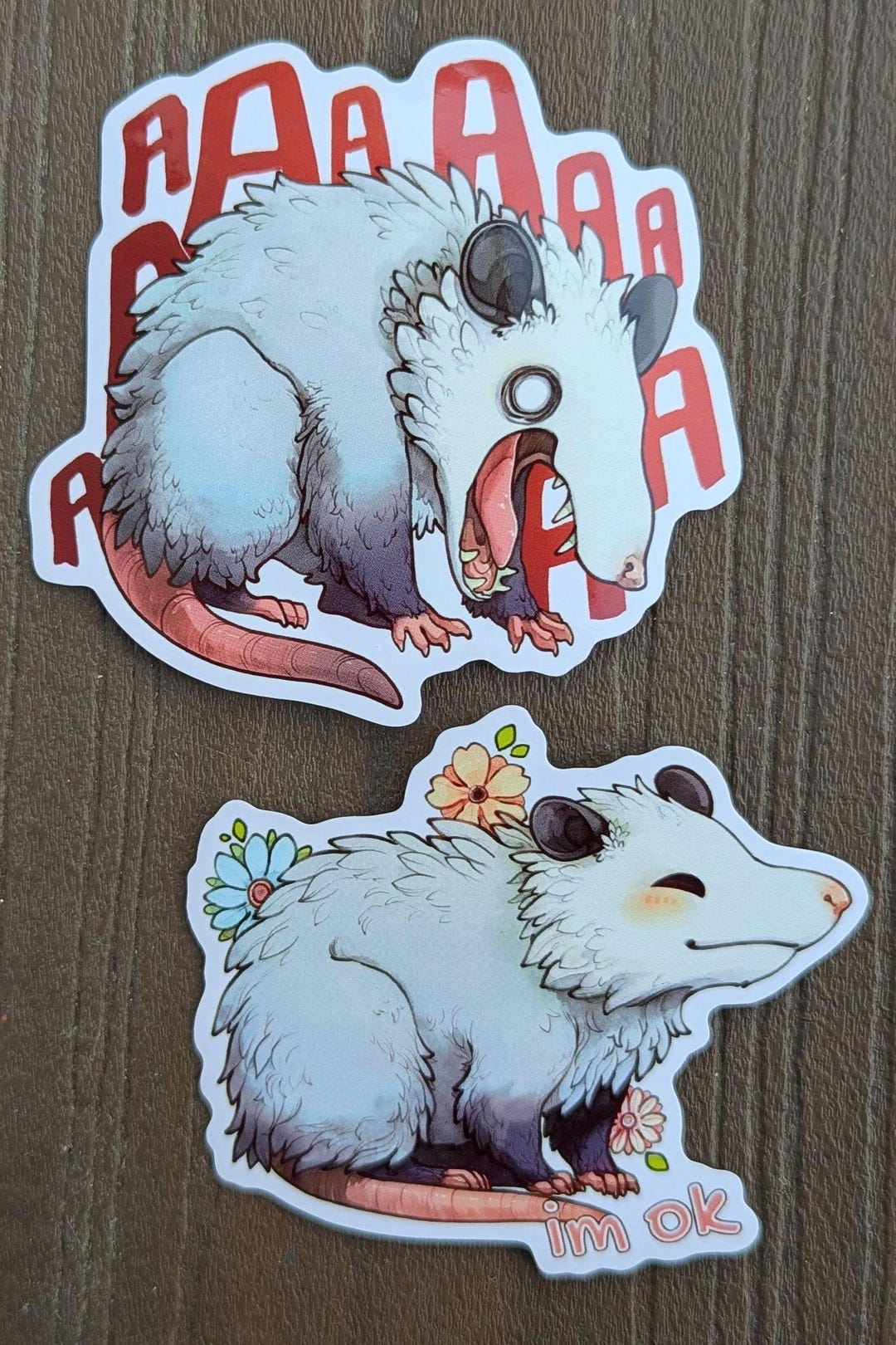 Funny Opossum Screaming Stickers | Cute Possum Stickers | Waterproof ...