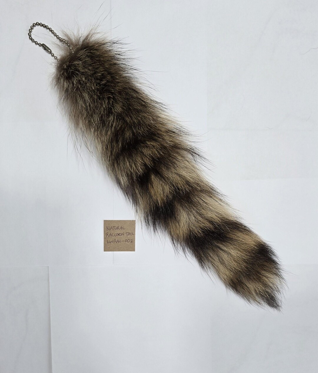Natural Raccoon Tail Keychain Handbag Accessory Dark and Light Fur Soft ...