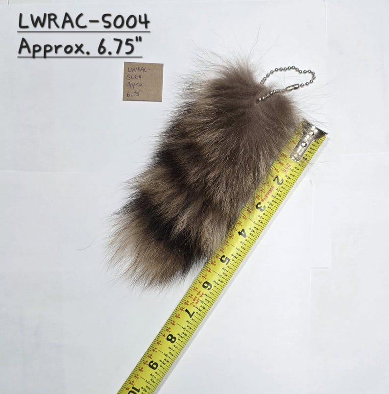 Natural Raccoon Tail Keychain | Bag Accessory | Raccoon Soft Fur Tail ...